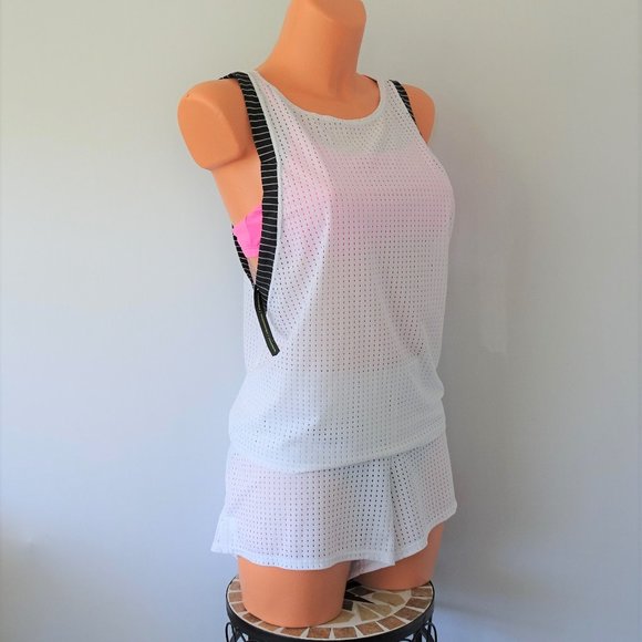 Nike | Swim | Nike 2 Piece Sport Mesh Layered White Tankini Set | Poshmark